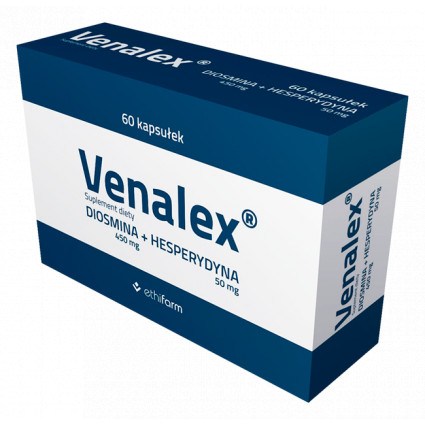Venalex (diosmina 450 mg + hesperydyna 50 mg), 60 kapsułek twardych ...
