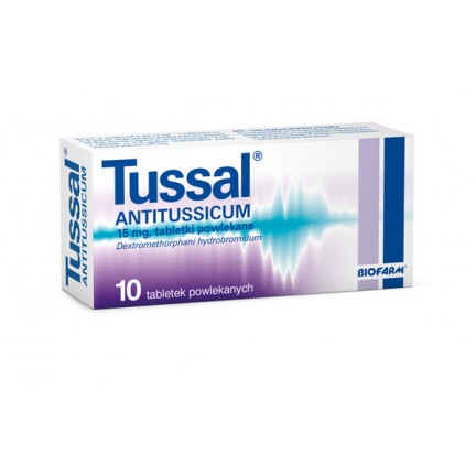 Tussal Antitussicum 15 mg, 10 tabletek powlekanych | Apteline.pl