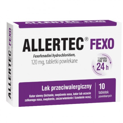Allertec Fexo 120 mg, 10 tabletek powlekanych | Apteline.pl