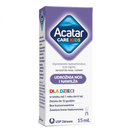 Acatar Care Kids 0,25 mg/ml, aerozol do nosa, roztwór, 15 ml | Apteline.pl