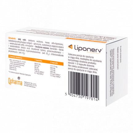 Liponerv, funkcjonowanie układu nerwowego, 30 kapsułek miękkich ...