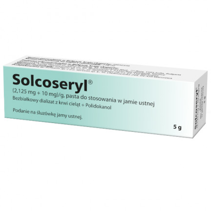 Solcoseryl (2,125 mg + 10 mg)/g, pasta do stosowania w jamie ustnej, 5 ...