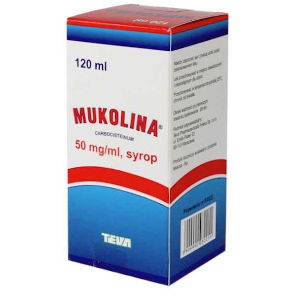 Mukolina 50 mg/ml, syrop 120 ml | Apteline.pl