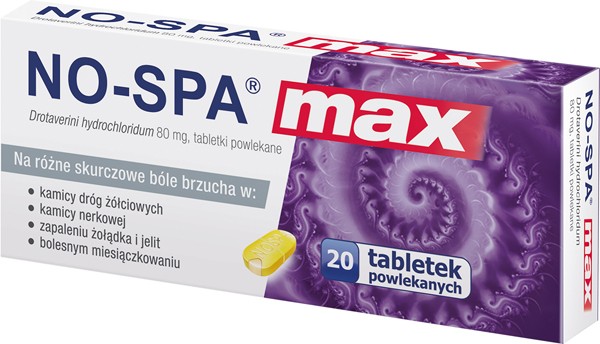 No-Spa Max 80 mg, 20 tabletek powlekanych | Apteline.pl