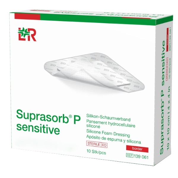 Suprasorb P Sensitive Border, 12,5 cm x 12,5 cm, opatrunek z silikonem ...