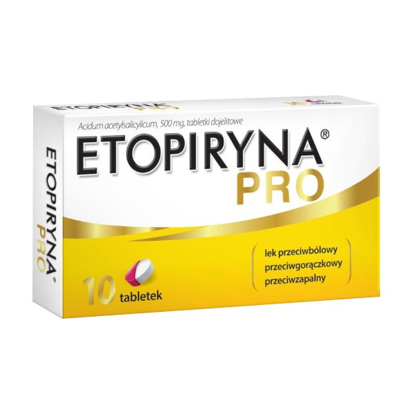 Etopiryna PRO 500 mg, 10 tabletek dojelitowych | Apteline.pl