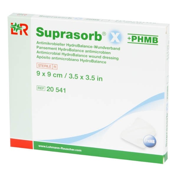 Suprasorb X + PHMB, 9 cm x 9 cm, opatrunek przeciwbakteryjny, 1 ...