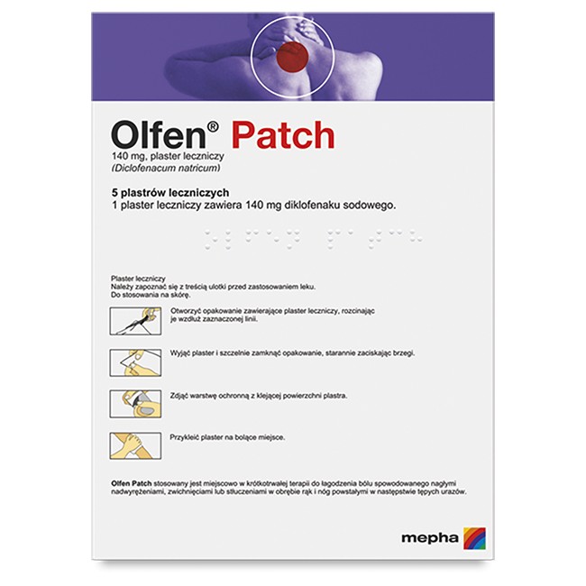 Olfen Patch 140 mg, 5 plastrów leczniczych | Apteline.pl