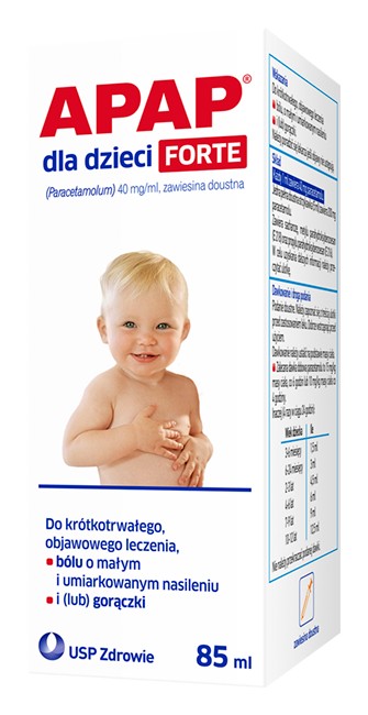 APAP dla dzieci FORTE, 40 mg/ml, zawiesina doustna, 85 ml | Apteline.pl