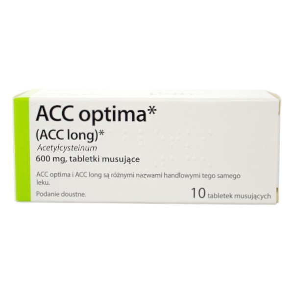 ACC optima 600 mg, 10 tabletek musujących (Import równoległy Pretium ... ACC optima 600 mg, 10 tabletek musujących (Import równoległy Pretium ...
