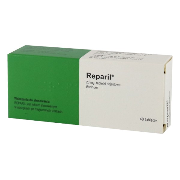 Reparil 20 mg, 40 tabletek dojelitowych (import równoległy) | Apteline.pl