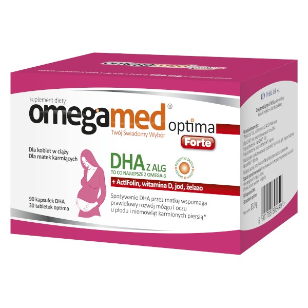 Omegamed Optima Forte, 90 kapsułek DHA + 30 tabletek optima | Apteline.pl