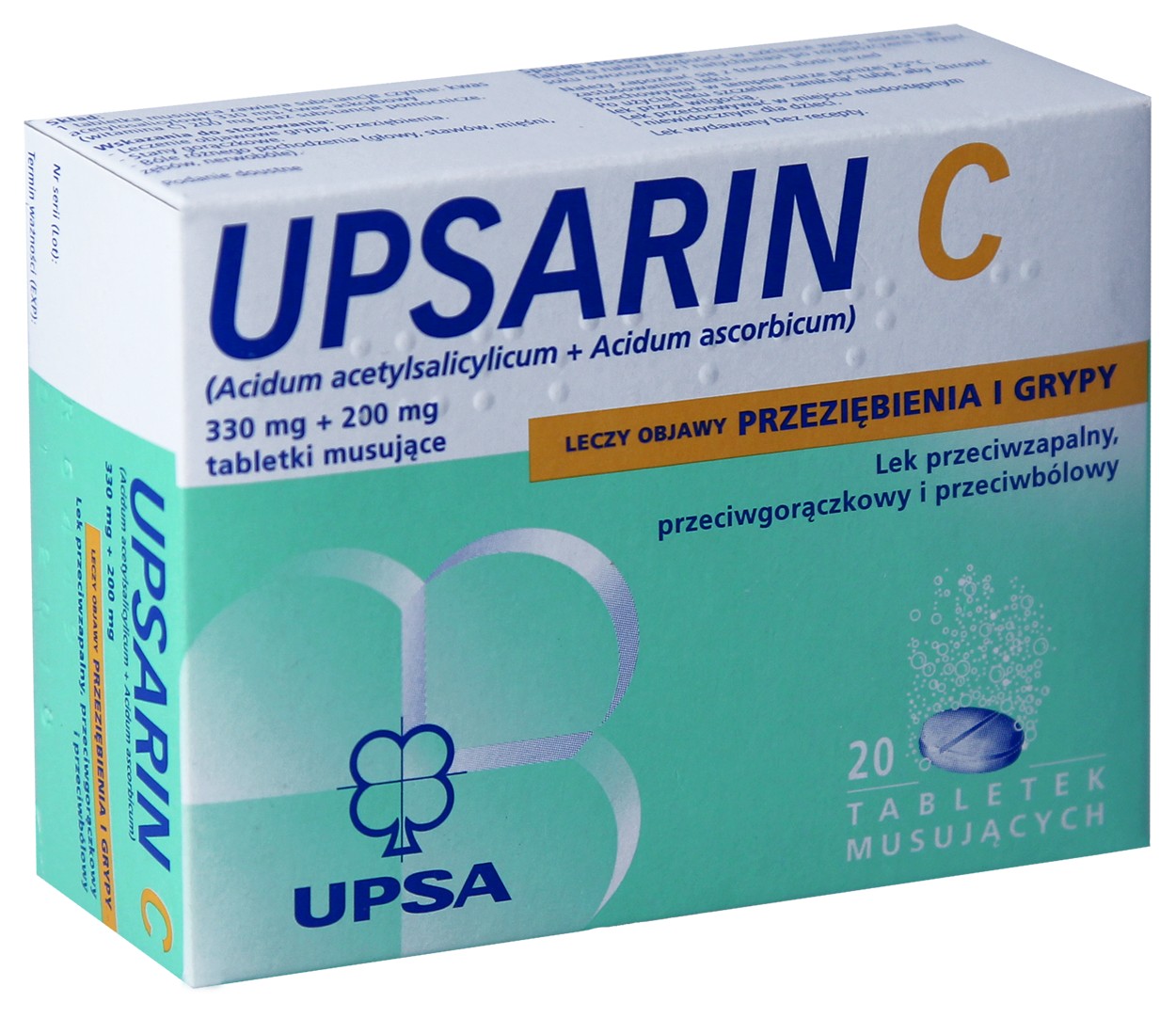 Upsarin C 330 mg + 200 mg, 20 tabletek musujących | Apteline.pl