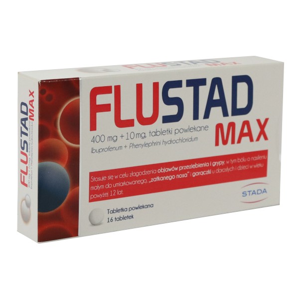 Flustad Max 400 mg + 10 mg, 16 tabletek powlekanych | Apteline.pl