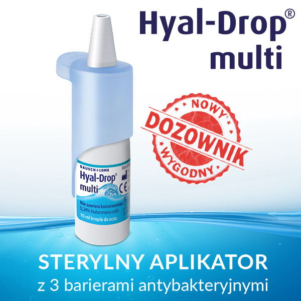 Hyal-Drop Multi, nawilżające krople do oczu i soczewek, 10 ml | Apteline.pl