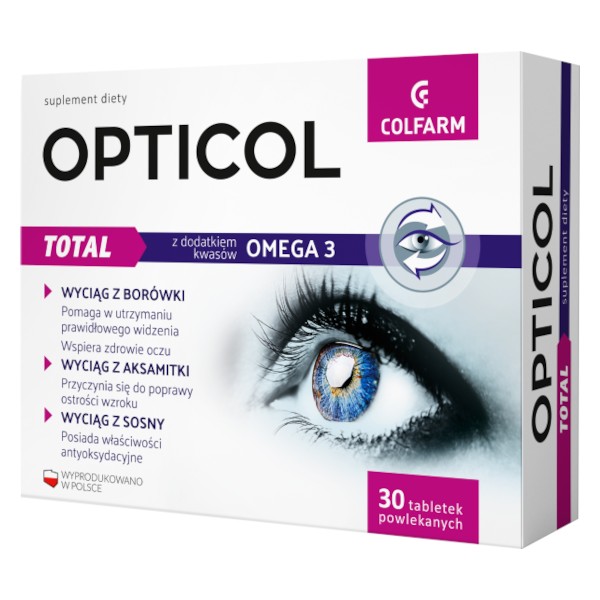 Opticol Total Colfarm, 30 tabletek - Zamów w Apteline.pl | Apteline.pl