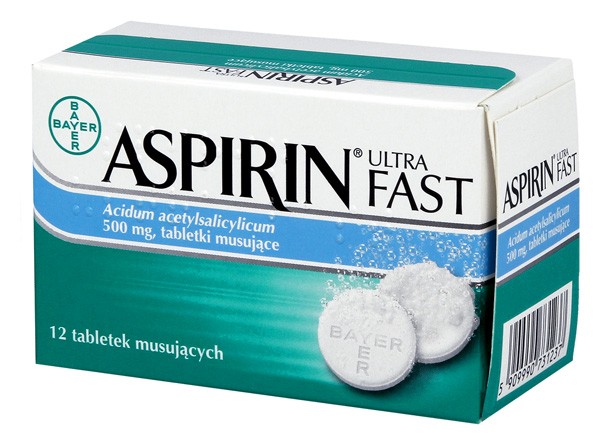 Aspirin Ultra Fast 500 mg, 12 tabletek musujących | Apteline.pl