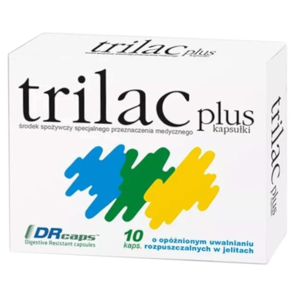 Trilac Plus, probiotyk, 10 kapsułek, cena, opinie, ulotka | Apteline.pl