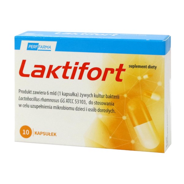 Laktifort, Lactobacillus rhamnosus GG, 10 kapsułek, cena, opinie | Apteline.pl