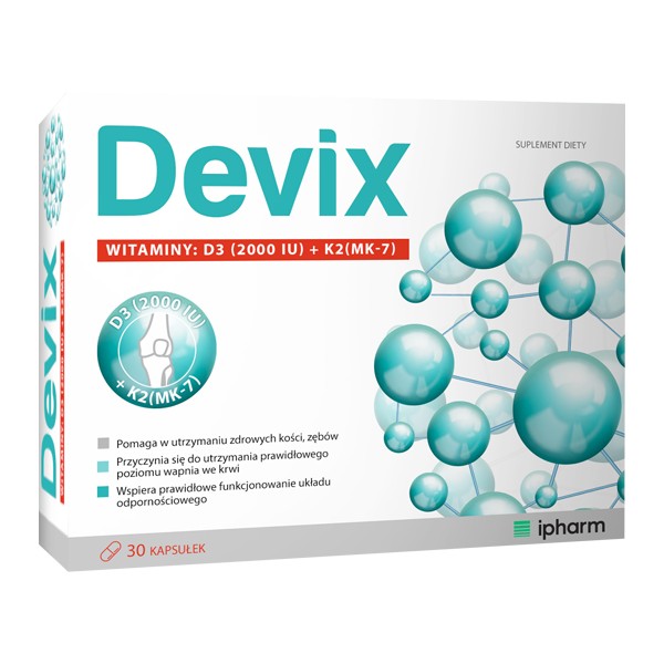 Devix D3 2000 j.m. + K2(MK7) , 30 tabletek | Apteline.pl