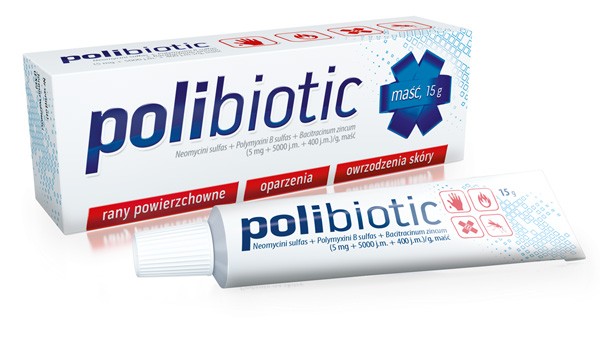Polibiotic, (5 mg + 5000 j.m. + 400 j.m.)/g, maść, 15 g | Apteline.pl