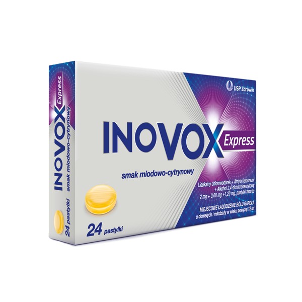 Inovox Express smak miodowo-cytrynowy, 2 mg + 0,60 mg + 1,20 mg, 24 ...