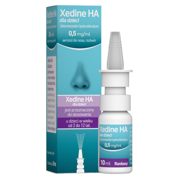 Xedine HA dla dzieci, 0,5 mg/ml, aerozol do nosa, roztwór, 10 ml ...