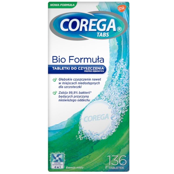 Corega tabs Bio Formula, 136 tabletek | Apteline.pl